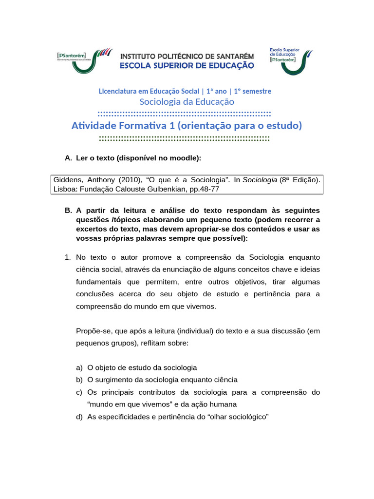 SE_Ficha Formativa 1_giddens (2) | PDF