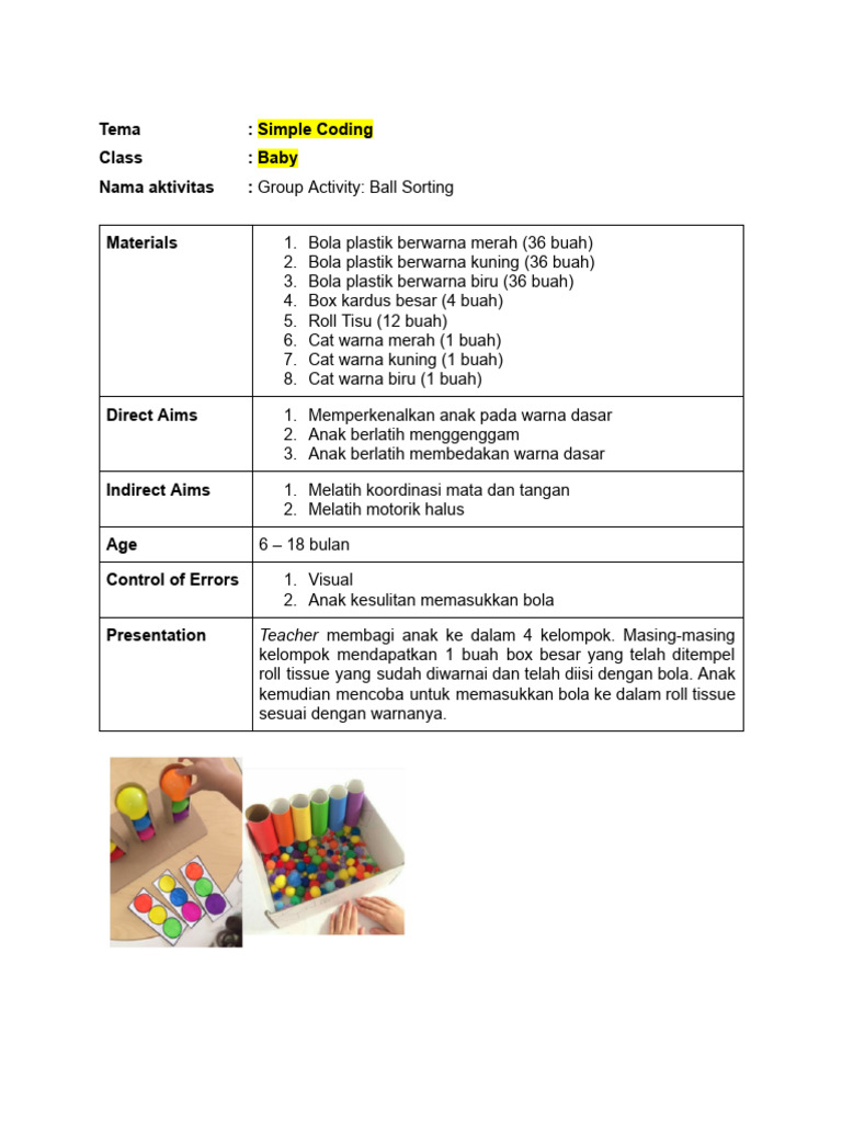 Montessori Inspired Simple Coding Theme | PDF