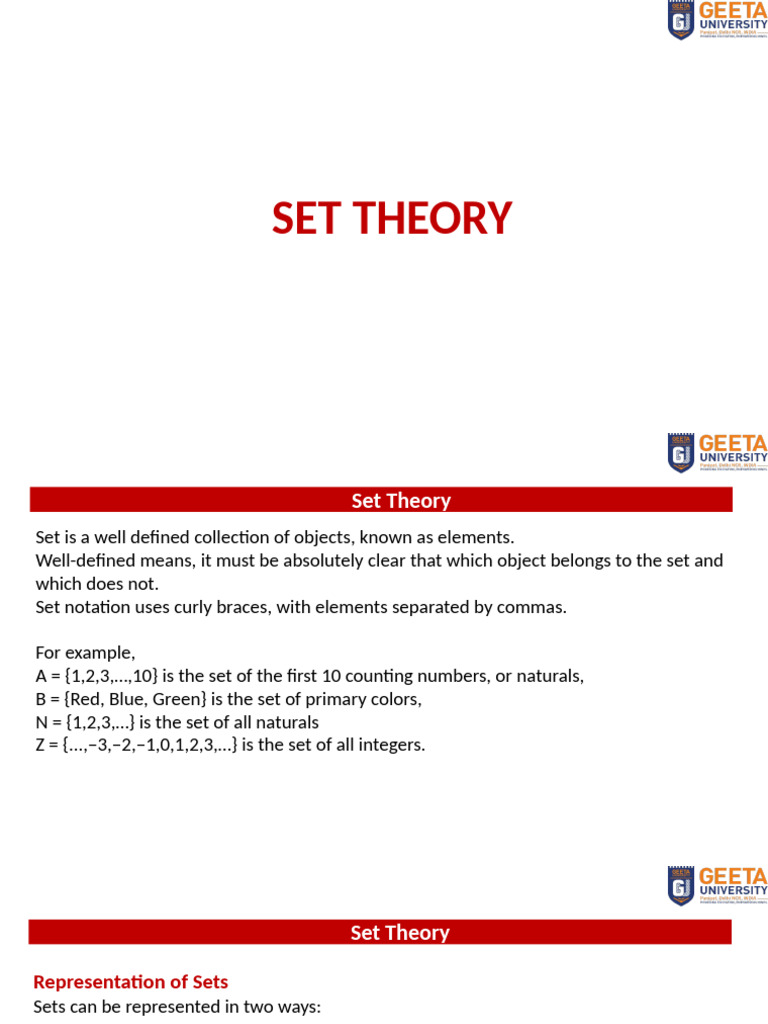 Set Theory | PDF | Set (Mathematics) | Mathematics