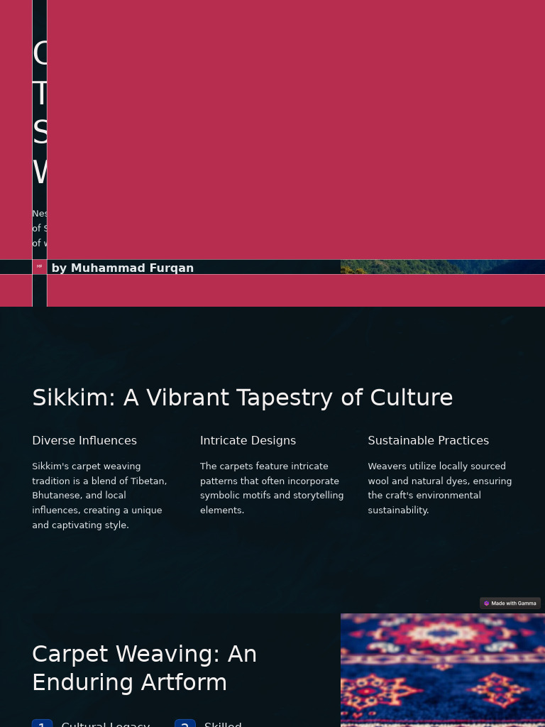 Customs and Traditions of Sikkim Carpet Weaving | PDF | Weaving | Carpet
