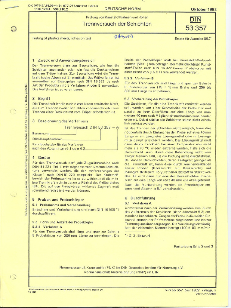 Din 53 357 1982 | PDF