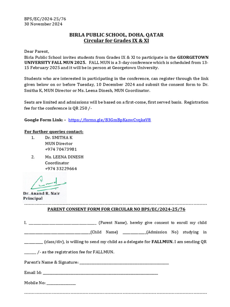 Georgetown MUN 2025 Registration | PDF