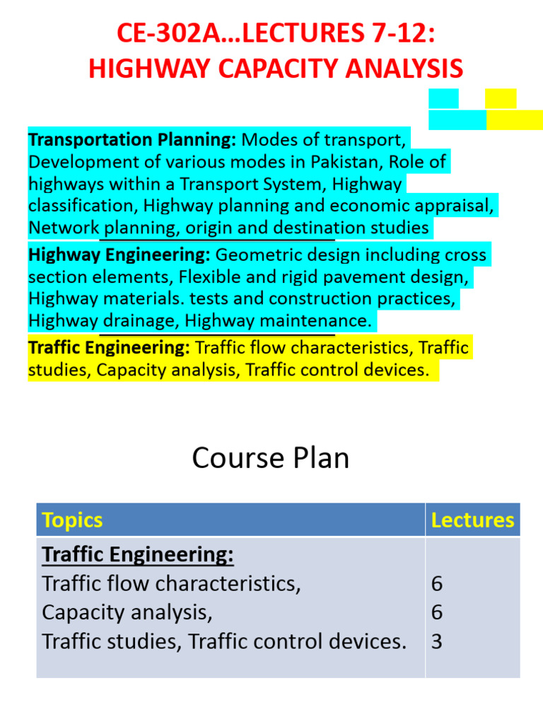 L7-8 - Highway Capacity Analysis | PDF | Traffic | Road Transport