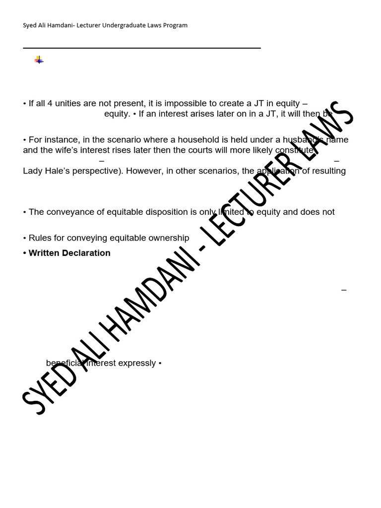 Co-Ownership Types in Equity Explained | PDF | Concurrent Estate ...