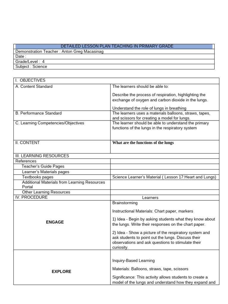 5Es-Lp-mcshine- | PDF | Lung | Respiratory System