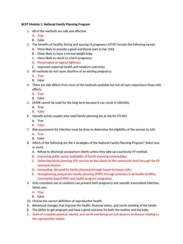 BCFP Module 1 | PDF