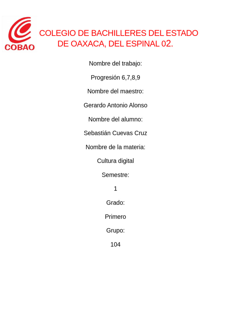 Progresio 6,7,8,9 Cultura | PDF | Algoritmos | Variable (Matemáticas)