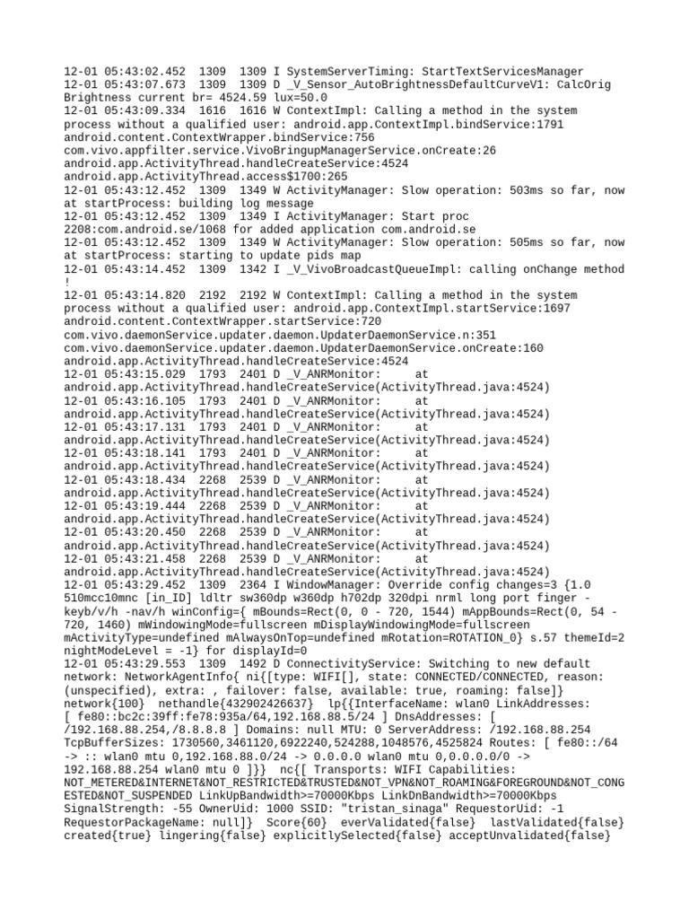 Log | PDF | Android (Operating System) | System Software