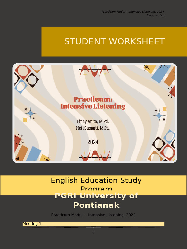 Worksheet Practicum Intensive Listening 2024 | PDF | Human Communication