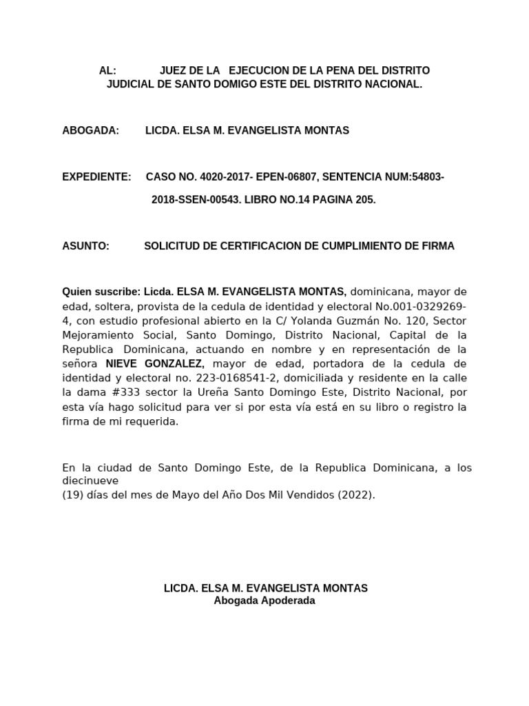 Instancia Solicitud de Firma Nieve | PDF