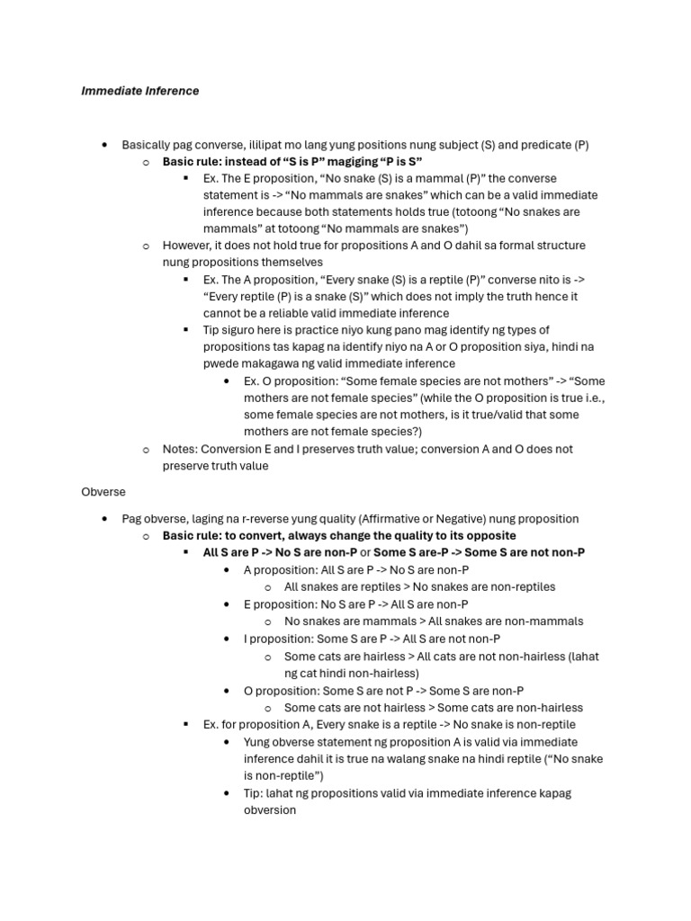 immediate-inference | PDF | Logic | Mathematical Logic