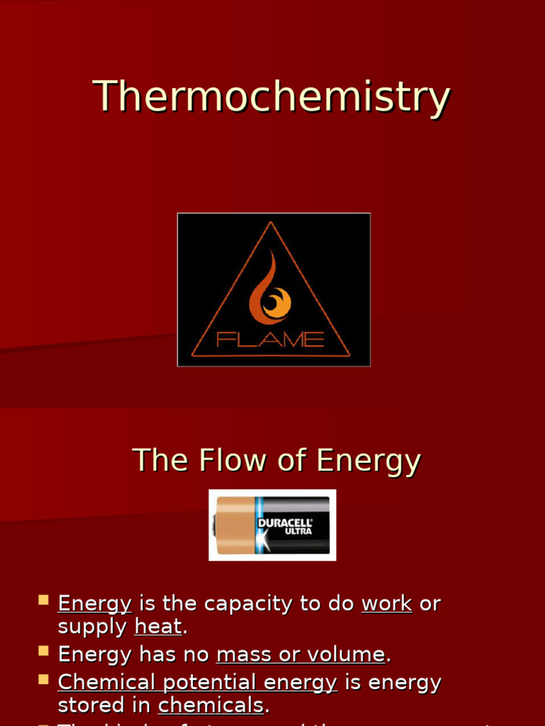 Thermochemistry PowerPoint | PDF | Calorie | Physical Chemistry