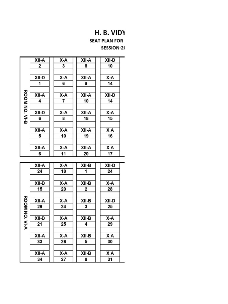 Seat Plan Pre Board 2024 | PDF
