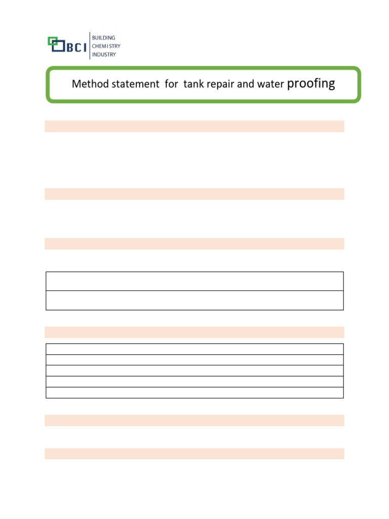 Tank repair method | PDF | Leak | Concrete