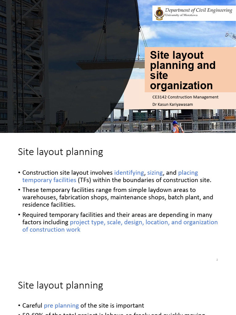 Lecture - Site Layout Planning and Management | PDF | Consultant ...