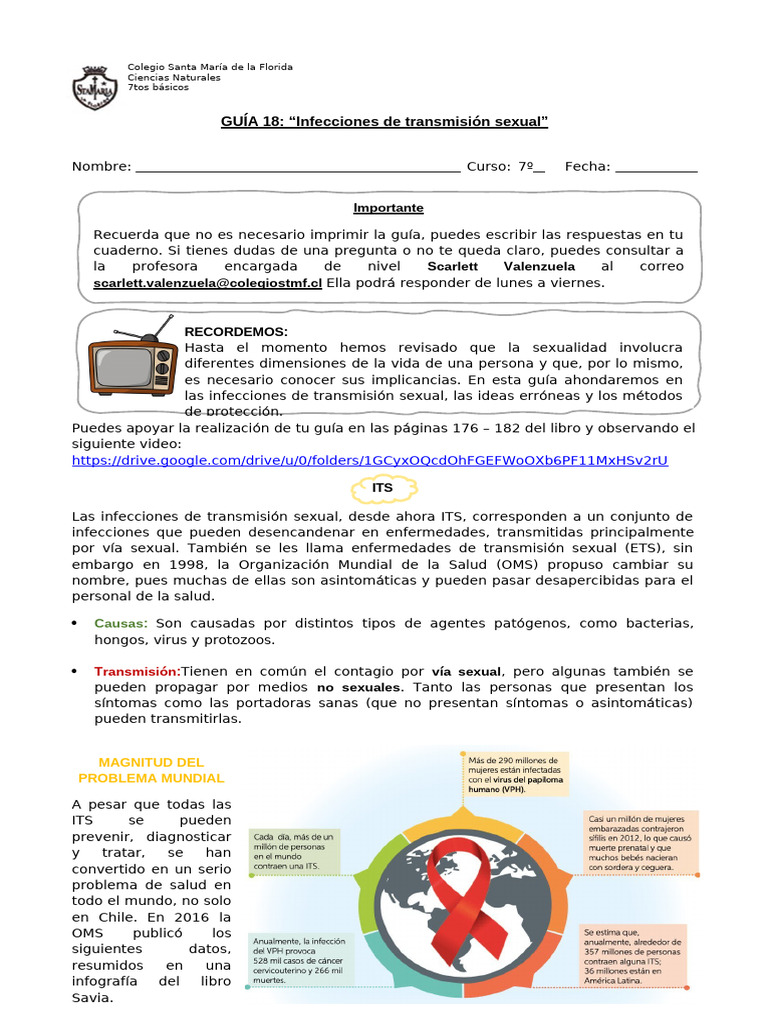 7°-básico-Ciencias-Naturales-Guía-18-Scarlett-Valenzuela | PDF | Infección transmitida ...