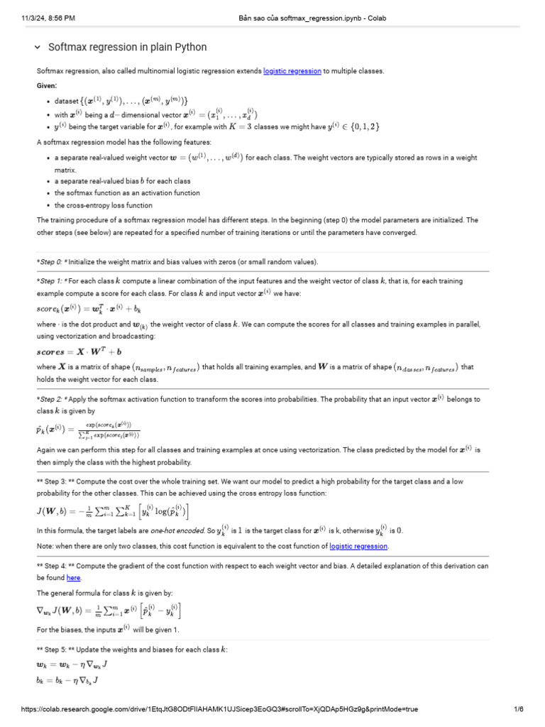 Softmax Regression Implementation in Python | PDF | Applied Mathematics ...