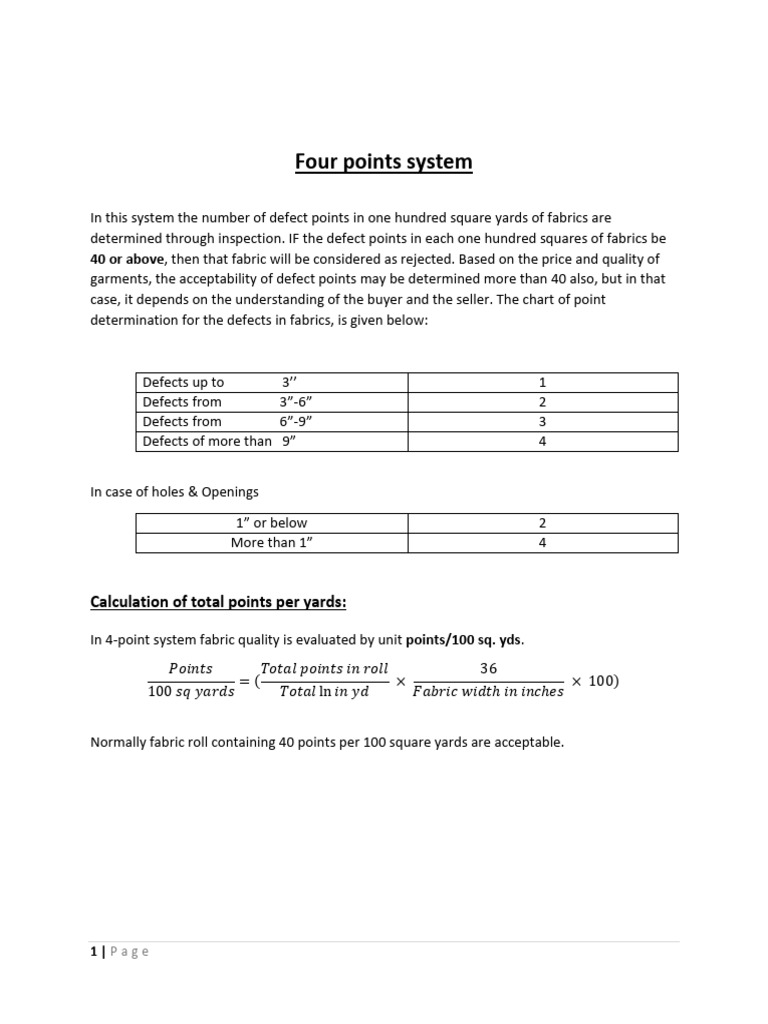 4 points _ 10 points system | PDF | Yard | Textiles 4 points _ 10 points system | PDF | Yard | Textiles
