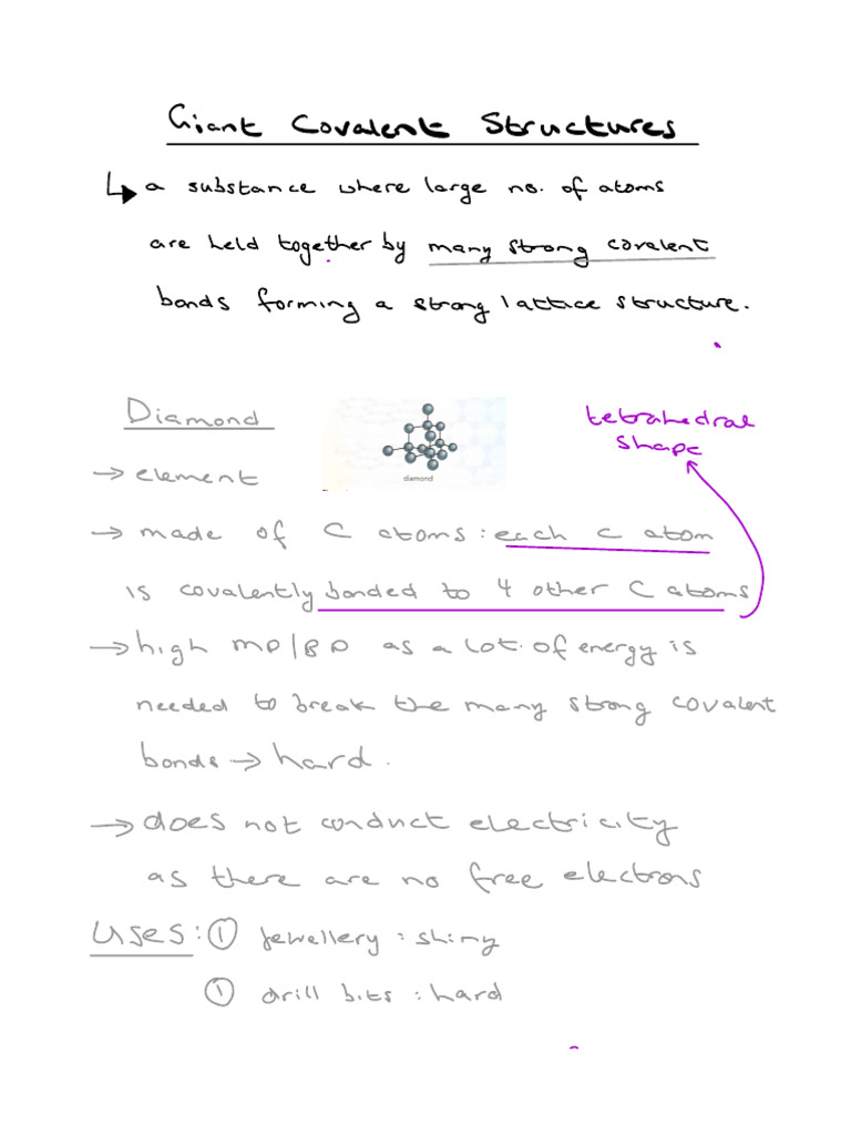 Giant Covalent Structures | PDF | Covalent Bond | Silicon