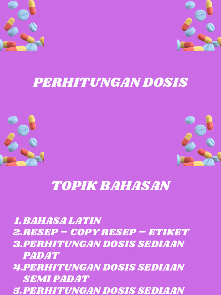 PERHITUNGAN DOSIS pdf.pptx | PDF