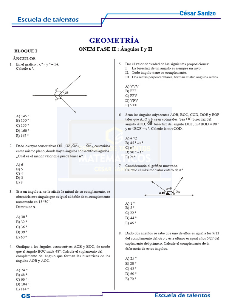 Separata N°02-1 | PDF | Ángulo | Geometría Elemental