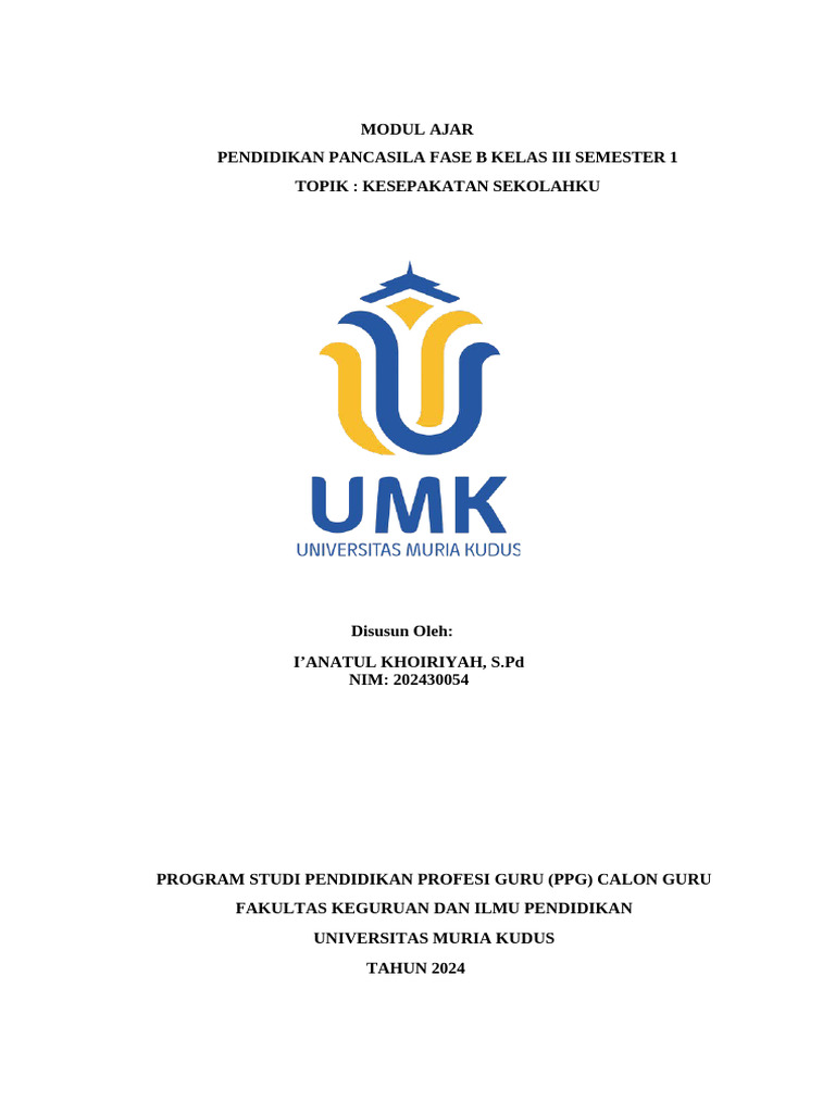 PTT 2 Modul Ajar Kelas 3A I'anatul Khoiriyah | PDF