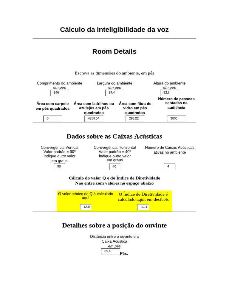 Cálculo da Inteligibilidade da voz | PDF