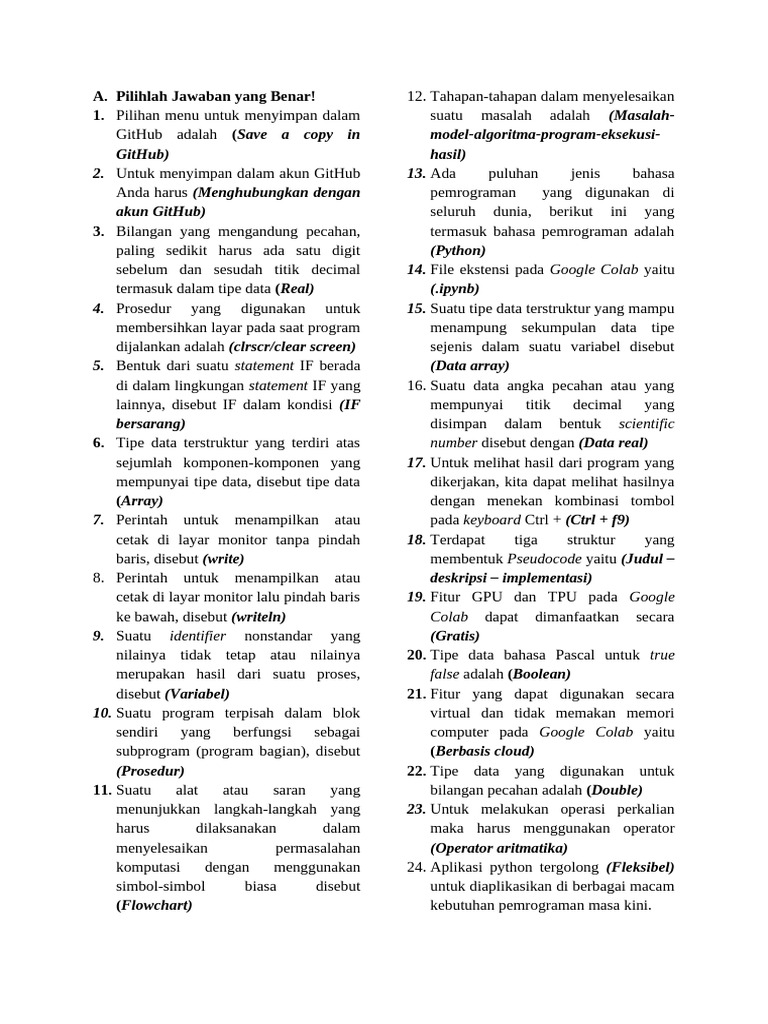 Soal Lat Infor | PDF