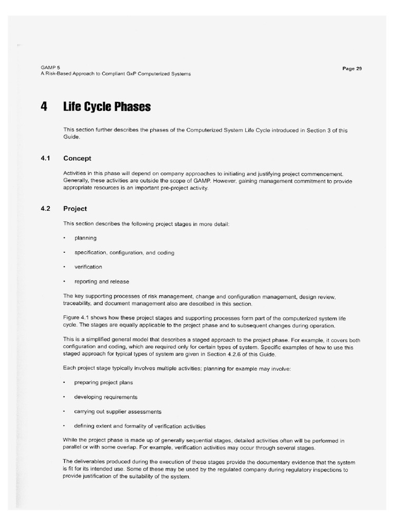 GAMP 5 Chapter 4-Life Cycle Phases | PDF