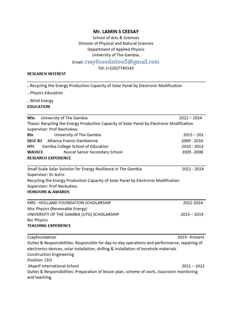 CURRICULUM VITAE at 2024 | PDF