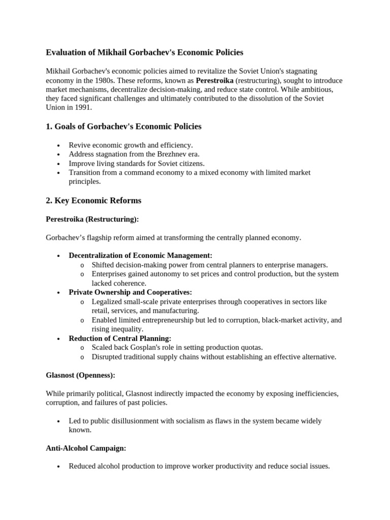 Evaluation of Mikhail Gorbachev | PDF | Soviet Union | World Politics