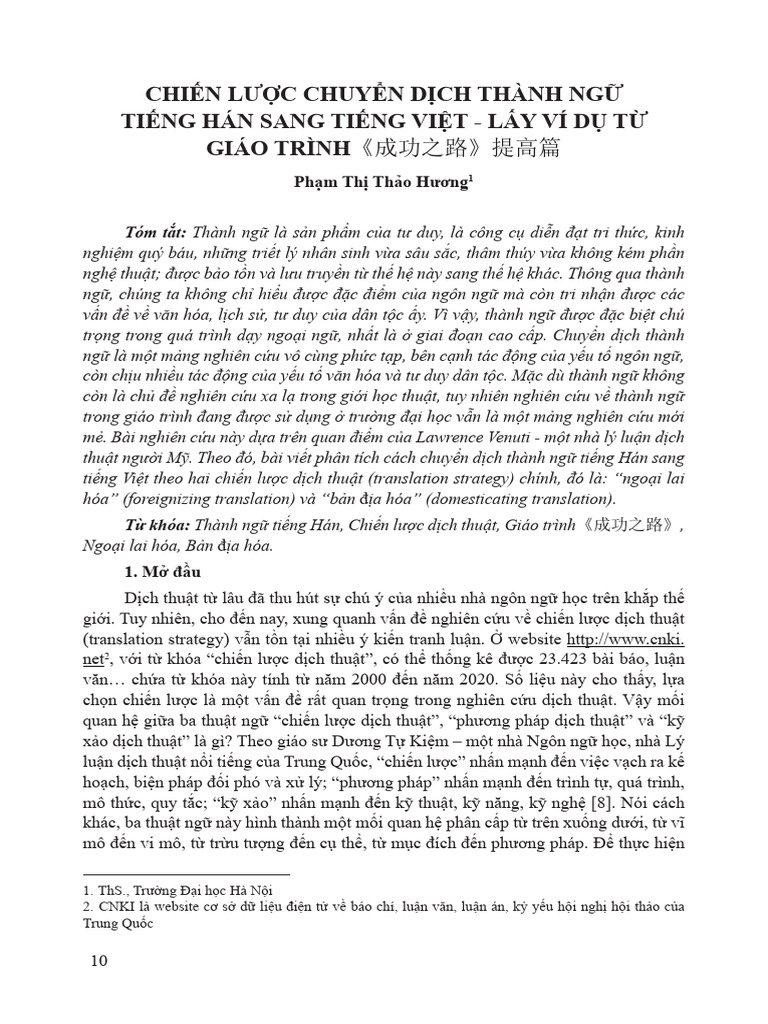 [123doc] Chie n Luo c Chuyen Dich Thanh Ngu Tieng Han Sang Tieng Viet ...
