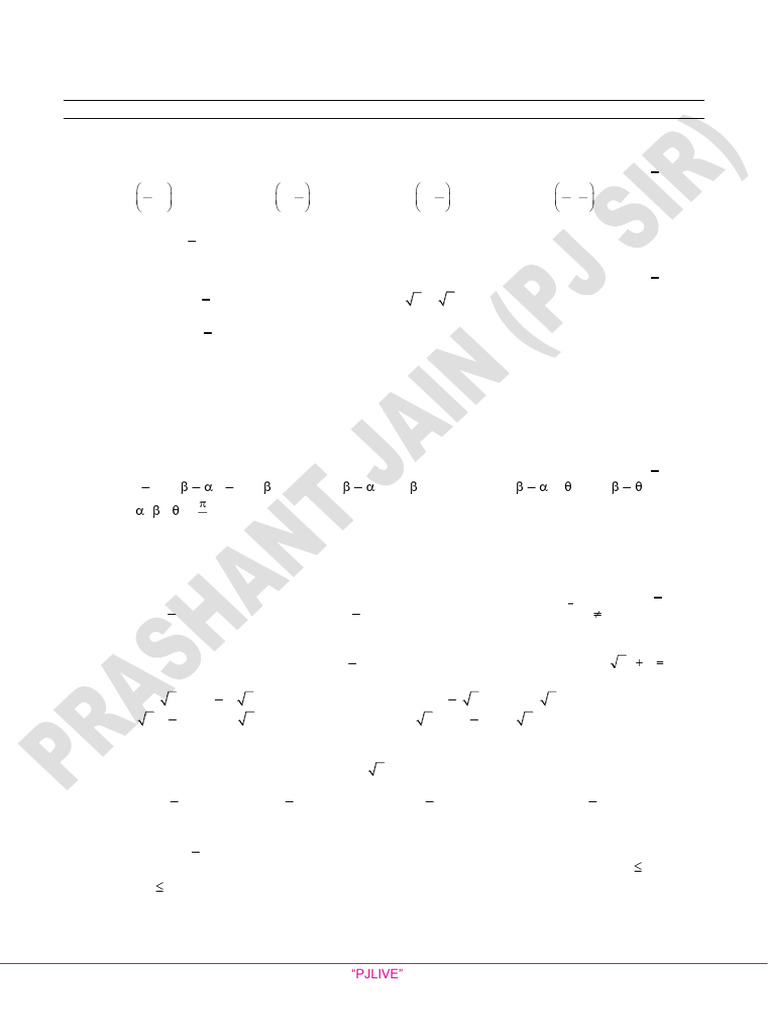 StraightLineJEEMainAdv PYQs | PDF | Triangle | Geometry