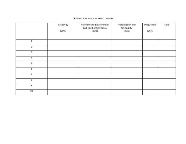 Parol Making Contest Criteria | PDF