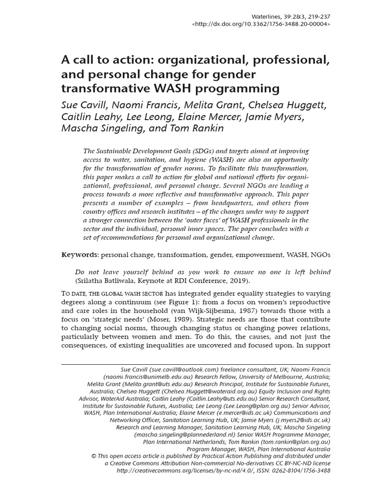 A Call To Action Organizational Professional and Personal Change For ...