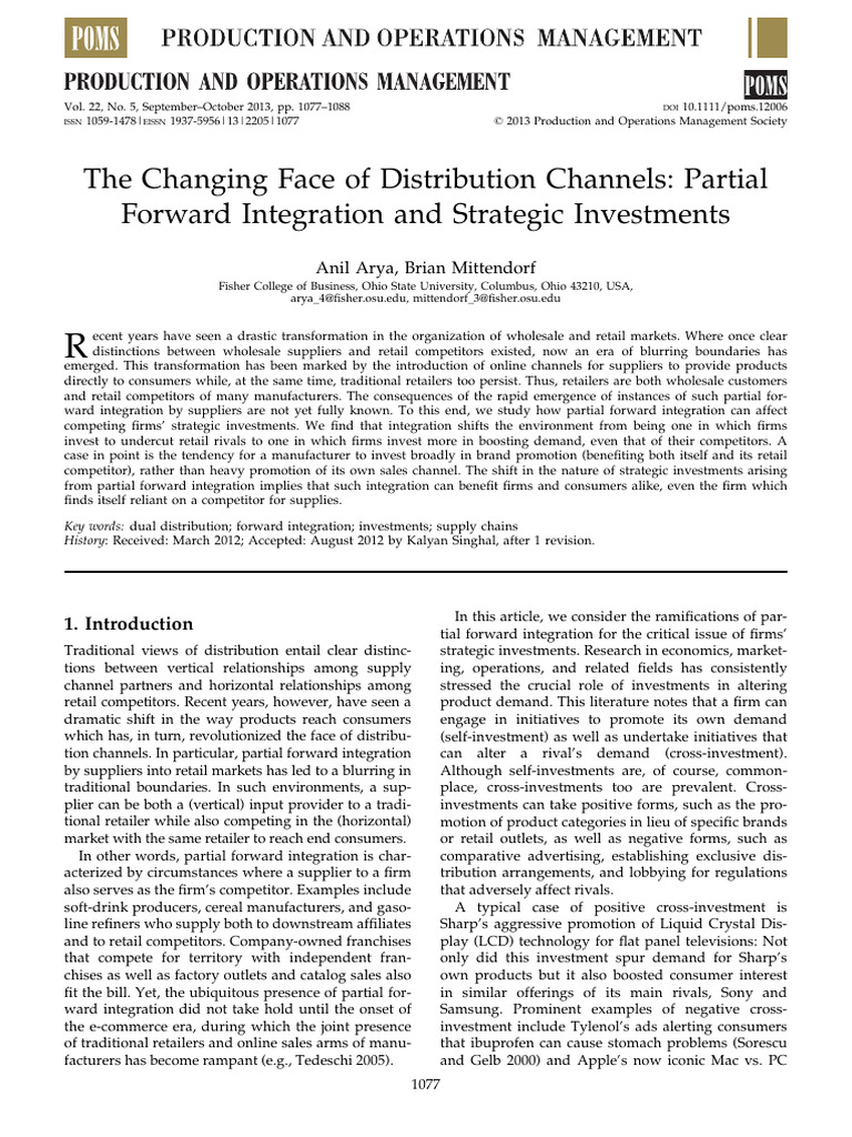 The Changing Face of Distribution Channels | PDF | Supply Chain ...
