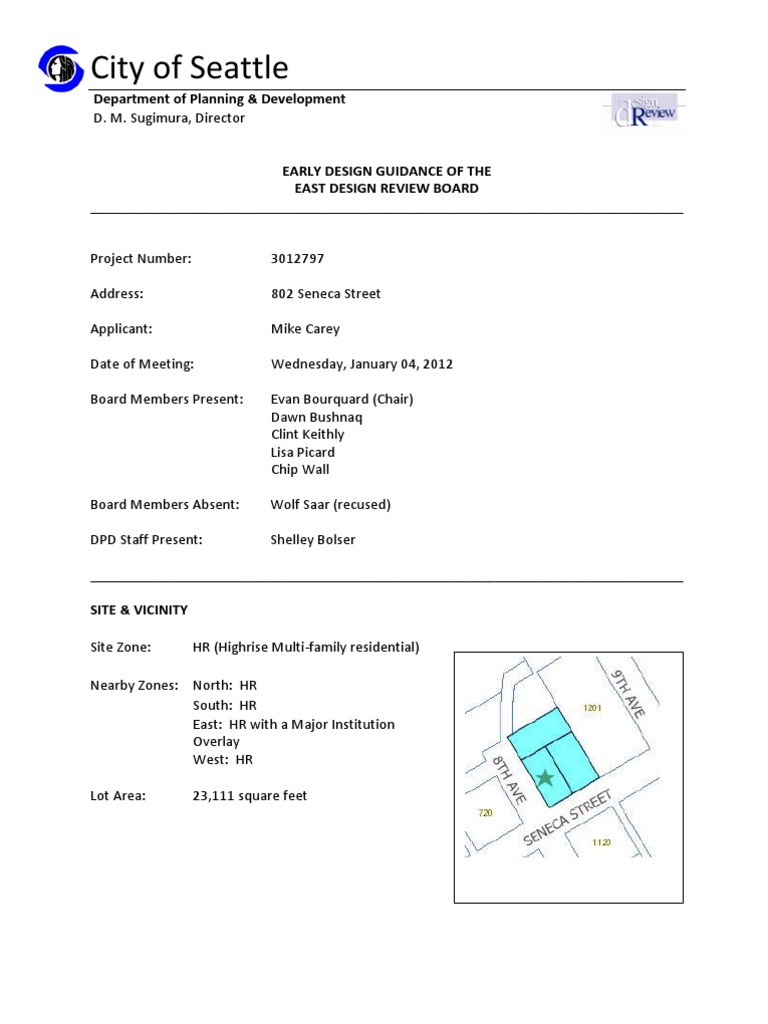 Seattle Early Design Guidance Review | PDF | Street | Controlled Access ...