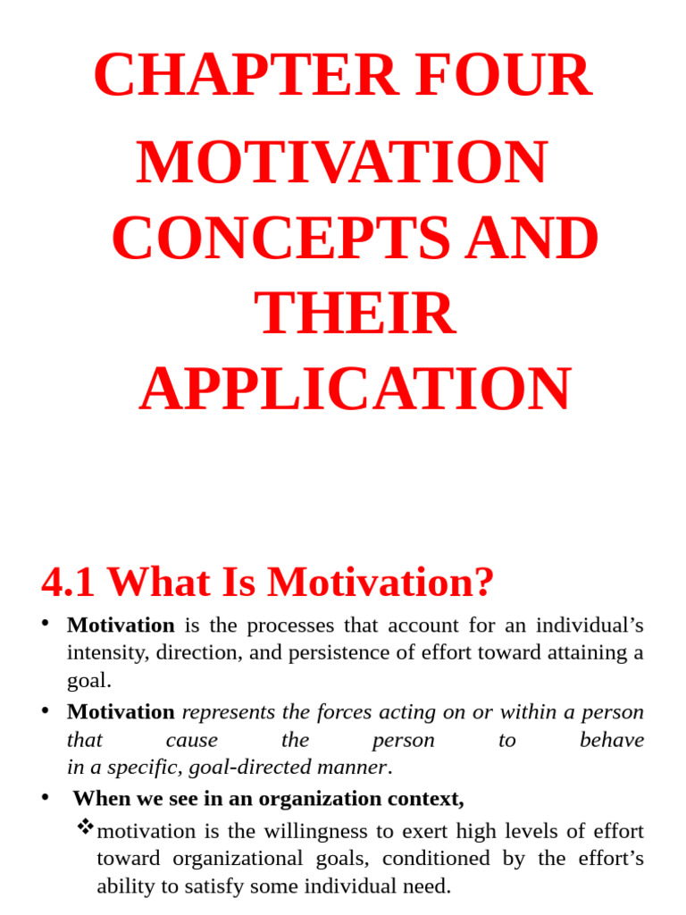 Chapter 4 | PDF | Motivational | Motivation