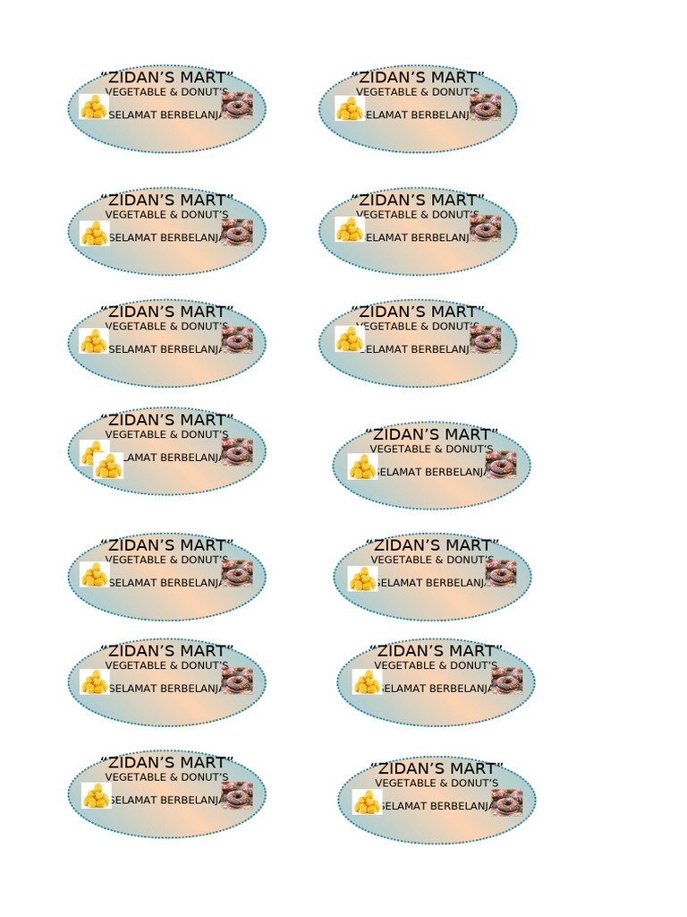 Contoh Membuat Label Dari Word | PDF