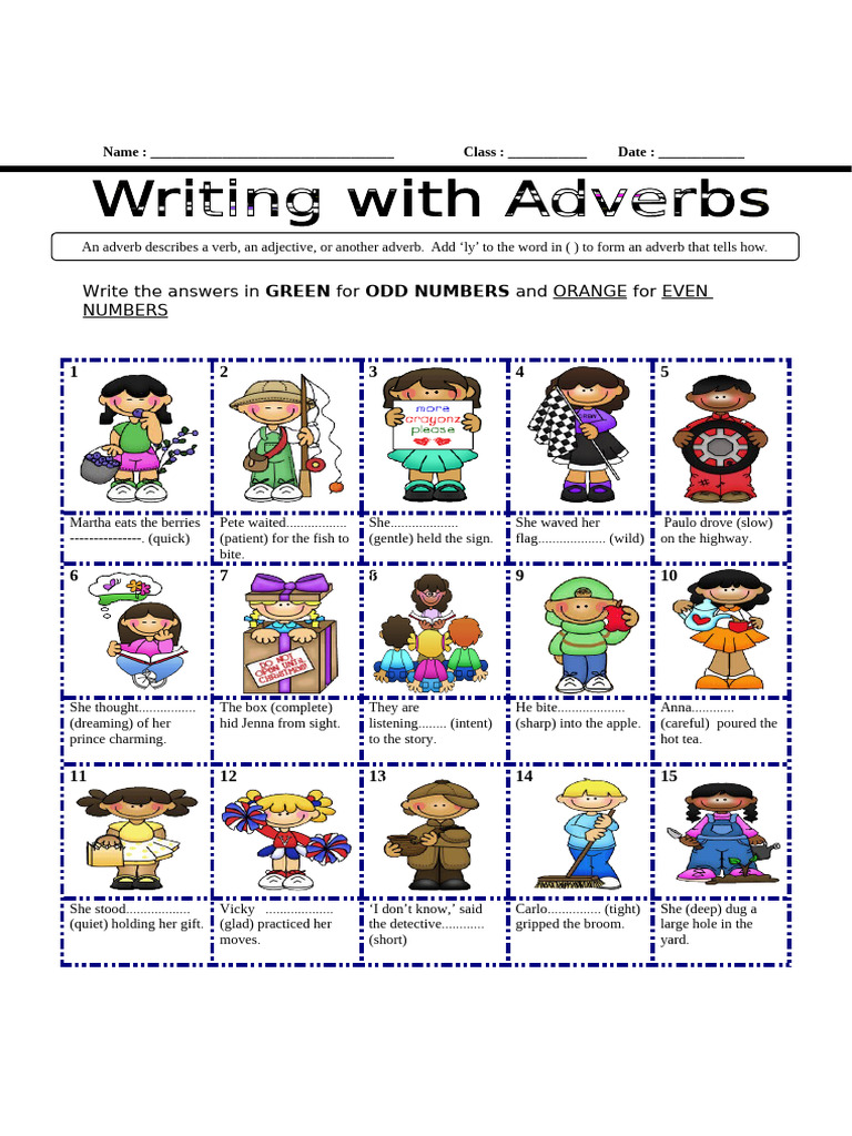 Class Worksheet 2 - Adverbs-Ly | PDF