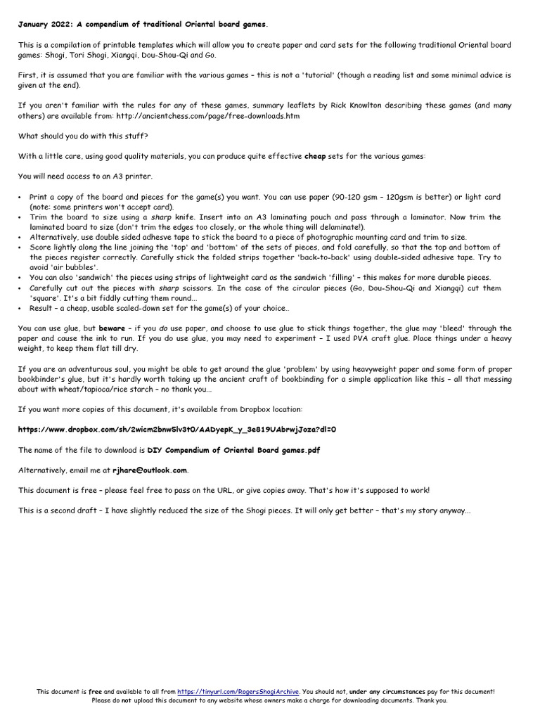 DIY Oriental Board Game Templates | PDF | Board Games | Traditional Games