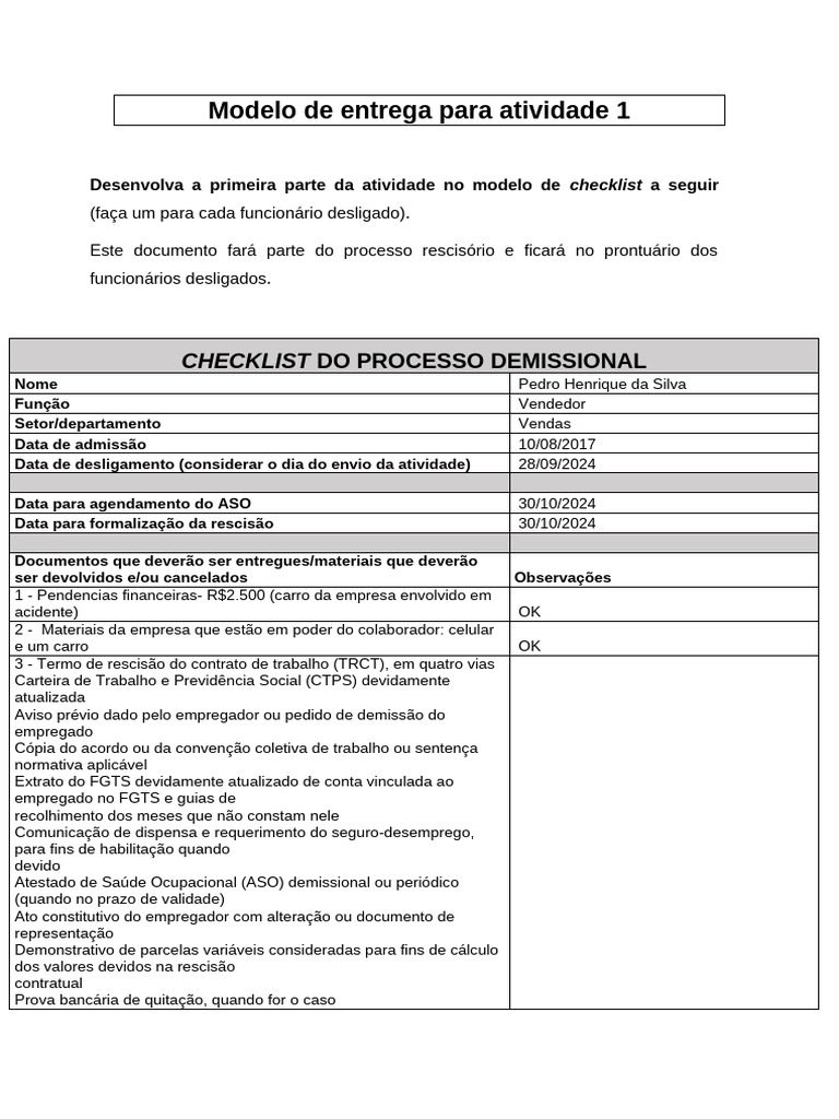 Atividade1 Modelo Desligamento | PDF