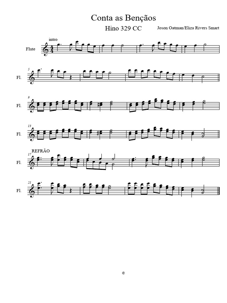 Conta As Bençãos in C Flauta | PDF