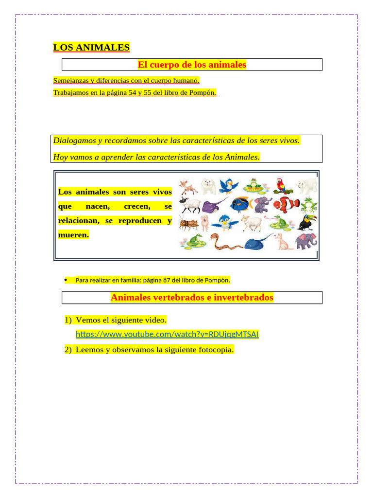 Características y Clasificación de Animales | PDF