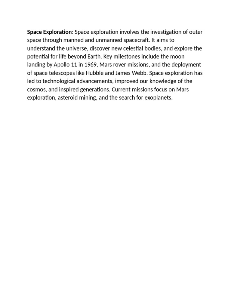 Space Exploration Pdf