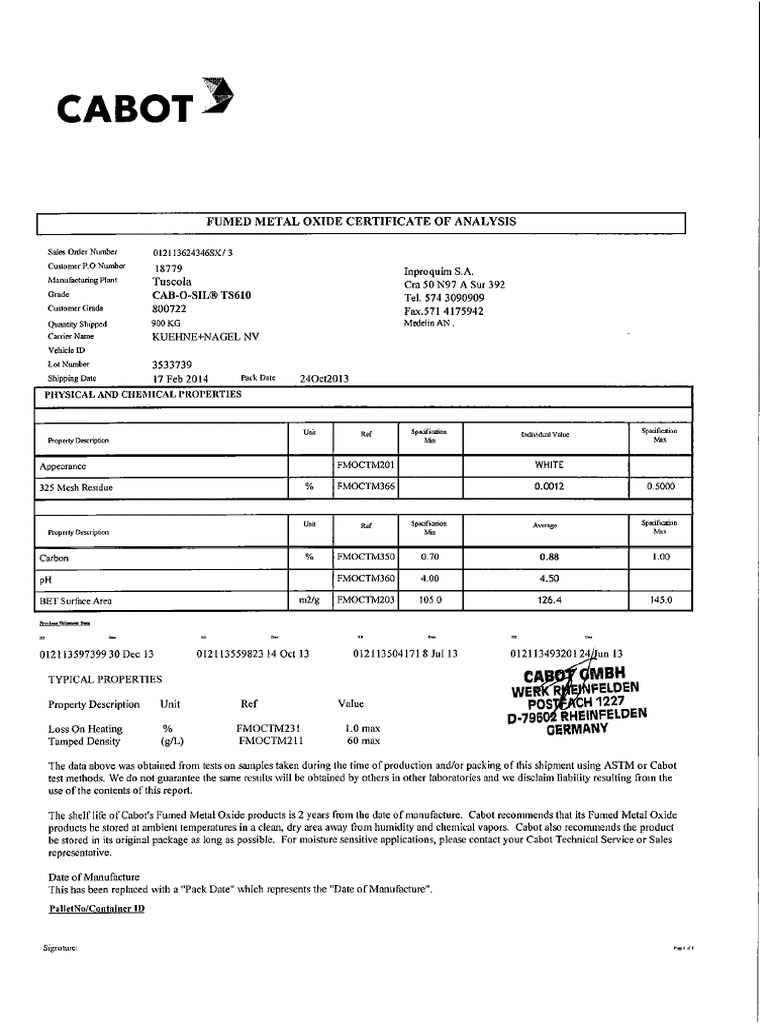 CAB O SIL 3533739 | PDF