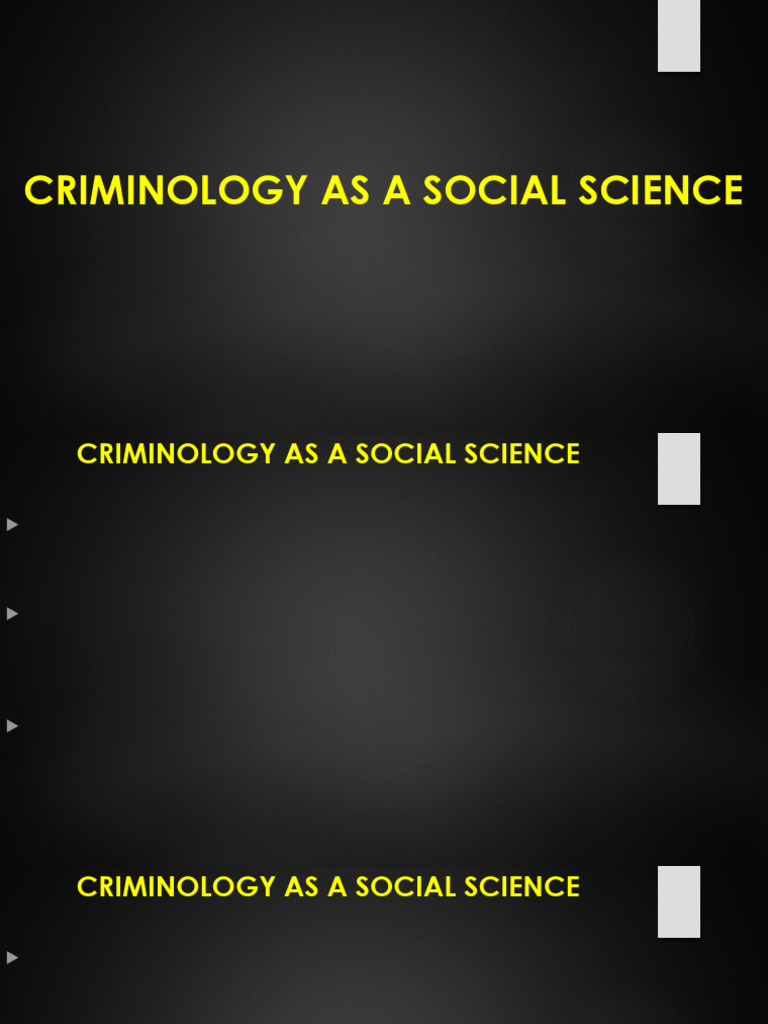 1 Criminology As A Social Science | PDF | Criminology | Crimes