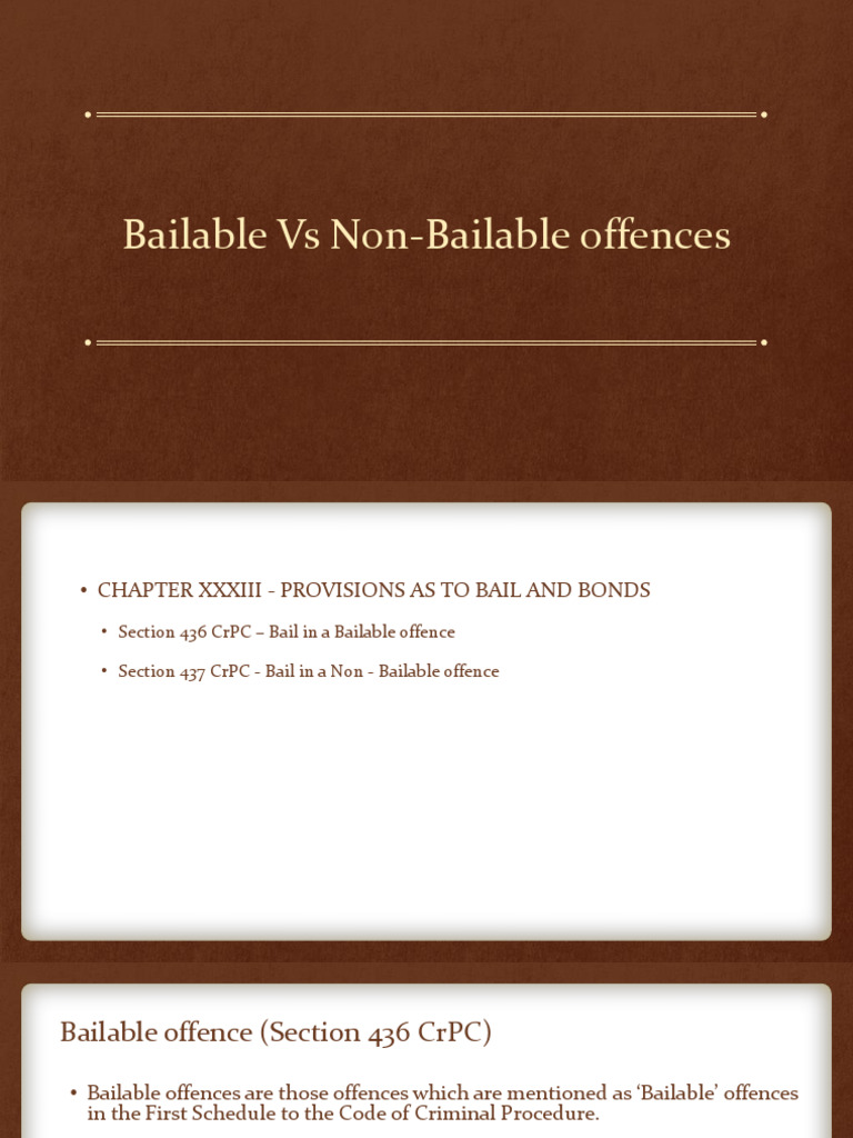 Bailable Vs Non-Bailable Offences | PDF
