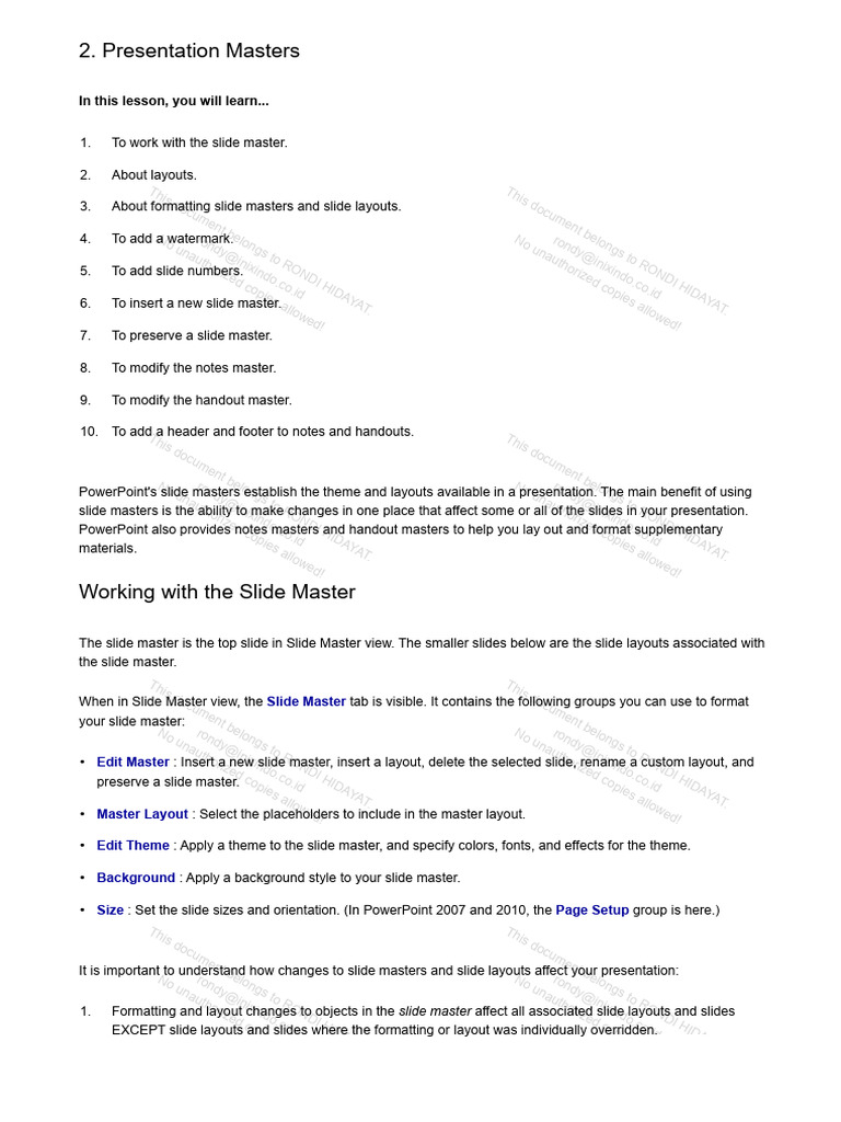 2. Presentation Masters | PDF | Computing | Software