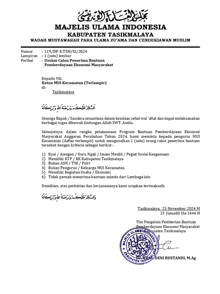 24-11-25 - Usulan Calon Penerima Pem Anggaran Perubahan 2024 | PDF